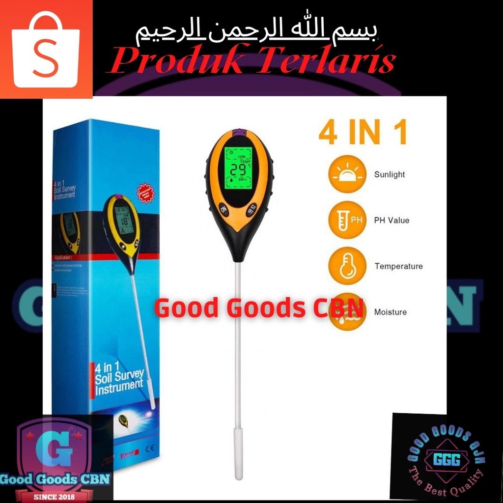 Jual Digital Soil Analyzer Tester Meter Alat Ukur pH Tanah 4 in 1 ...