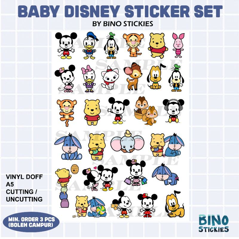 Jual 29 PCS Baby Disney Sticker Set / Sticker Tumblr /Sticker Case ...