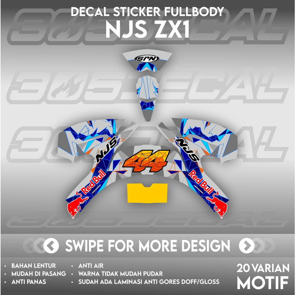 Jual Sticker decal helm NJS ZX1 motif pol espagaro decal helm decal ...