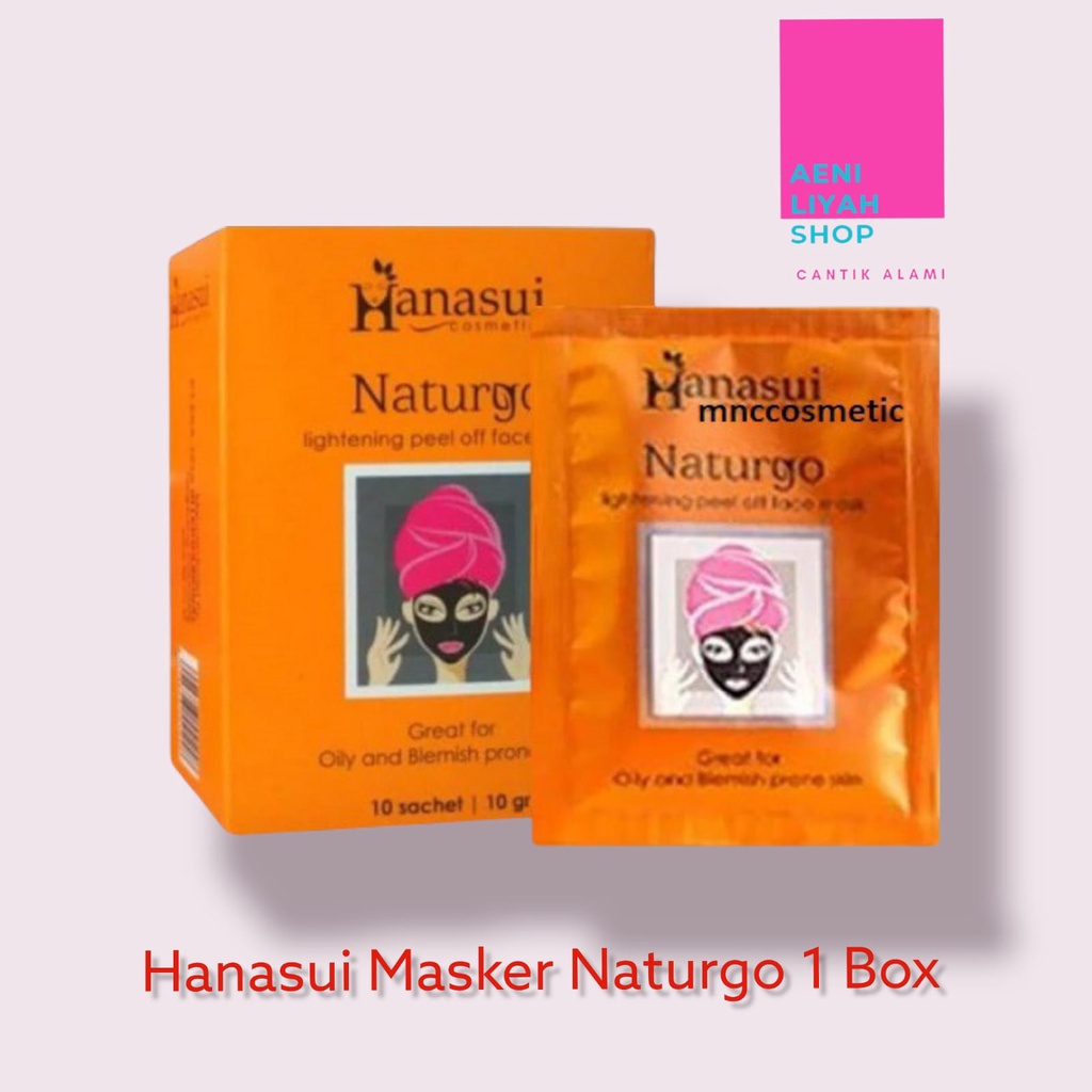 Jual Hanasui Naturgo Peel Off Mask Black Sachet 1 Box isi 10 Sachet ...