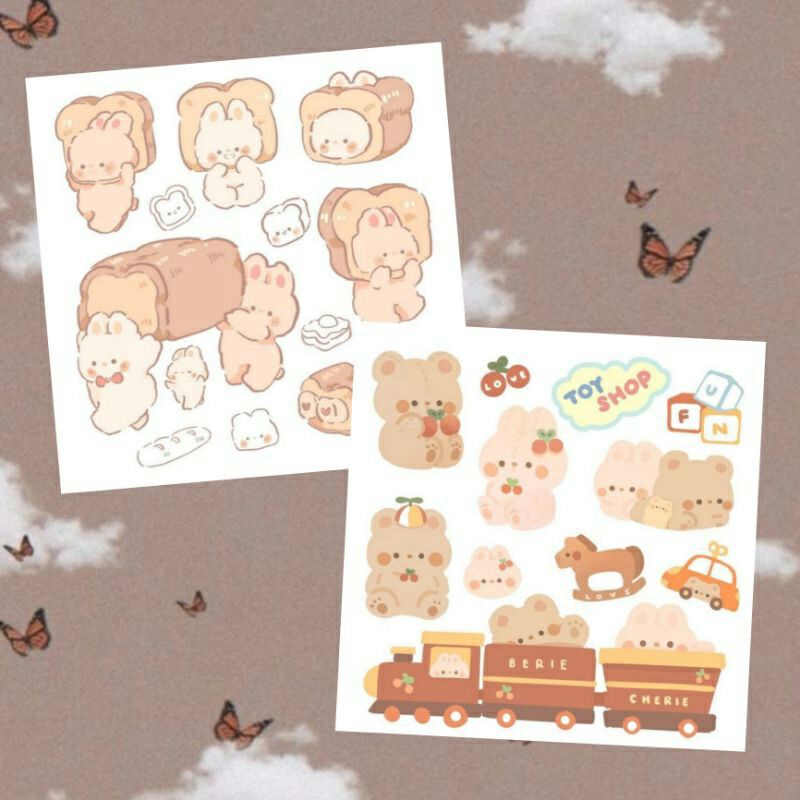Jual STICKER BREAD BEAR BROWN AESTHETIC by KAESHOP | Shopee Indonesia