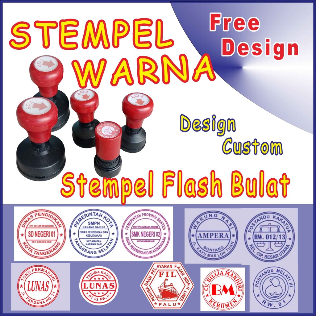 Jual Stempel Warna Flash Otomatis Custom | Shopee Indonesia