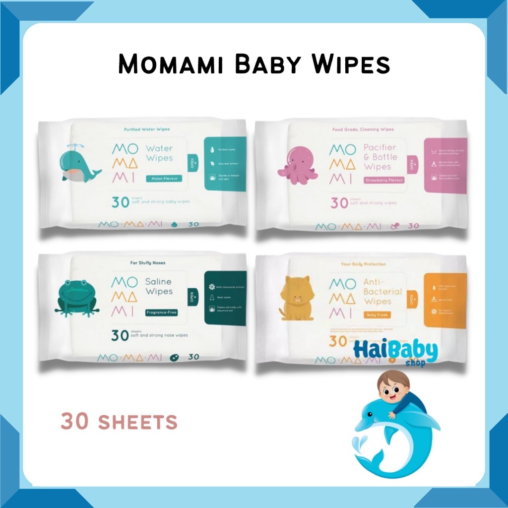 Jual MOMAMI Baby Water Wipes/Saline Wipes/Pacifier & Bottle Wipes/Anti ...