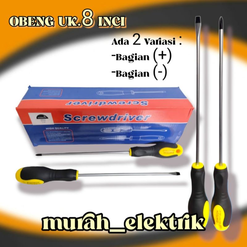 Jual Obeng Srewdriver 4" 5" 6" 8" Inchi/Obeng Plus Minus/Obeng 8 Inchi ...