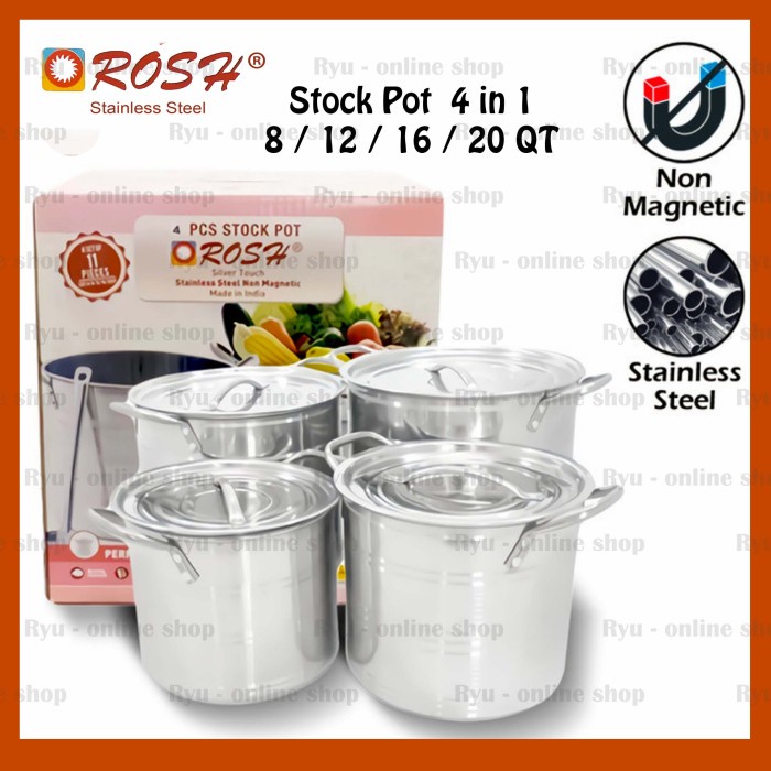 Jual ROSH - Panci Stock Pot 4 in 1 / Panci Tinggi ( Stainless Steel ...