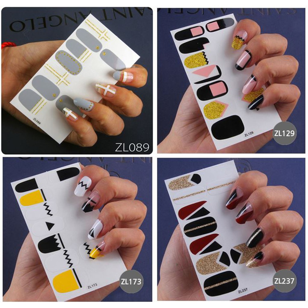 Jual Nail sticker ZL / sticker kuku / stiker kuku / nail stiker glitter ...