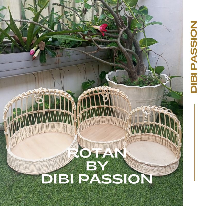 Jual KERANJANG HANTARAN SESERAHAN ROTAN BULAT SET ISI 3 HAMPERS GIFT ...
