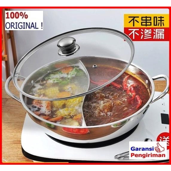 Jual Panci Steamboat Shabu Shabu 2 Sekat 30 Cm | Shopee Indonesia