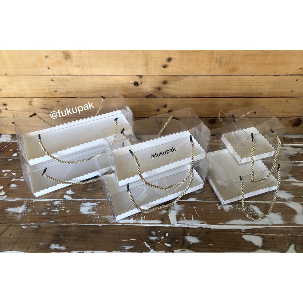 Jual Box Mika Tali 20 pcs| Clear Transparent Box | Kotak Hamper Bolu ...