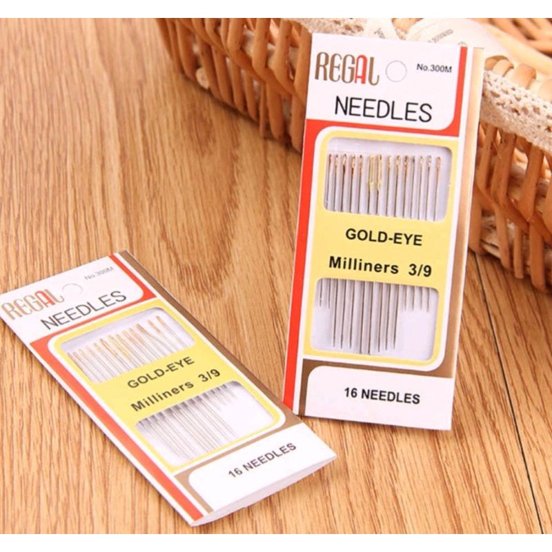 Jual 36 PACK - jarum jahit tangan jarum regal gold panjang lubang besar ...