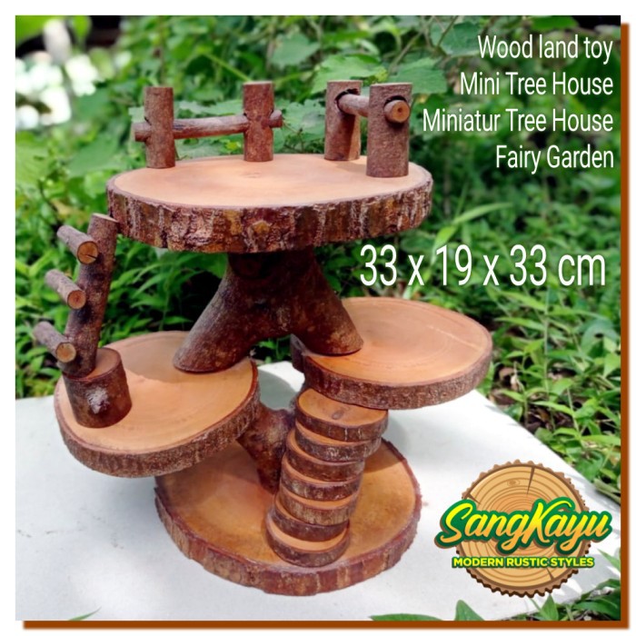 Jual Wooden toys Fairy garden 002 Mini Tree House Miniature rumah mini ...
