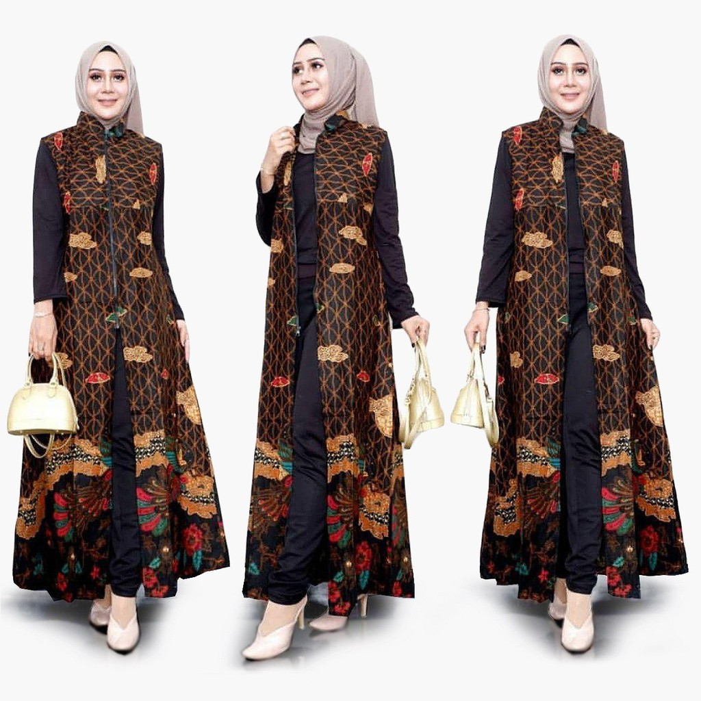 Jual Long cardy/outerwear/cardigan batik katun premium motif mega angsa ...