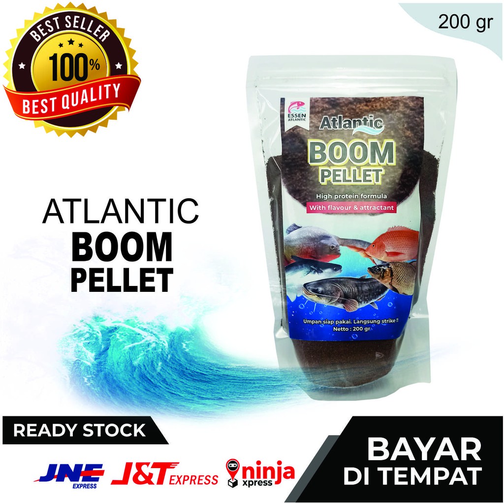 Jual PELET PENGUMPUL IKAN BAWAL MAS LELE PATIN NILA PELLET ATLANTIC BOOM 200GR | Shopee Indonesia