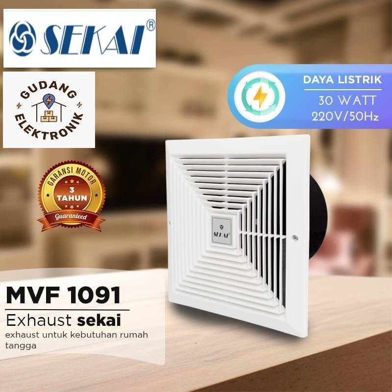 Jual SEKAI MVF-1091 Ceiling Exhaust/Hexos/Heksos Fan Plafon 10" (30 cm Lubang Plafon) Cerobong ...