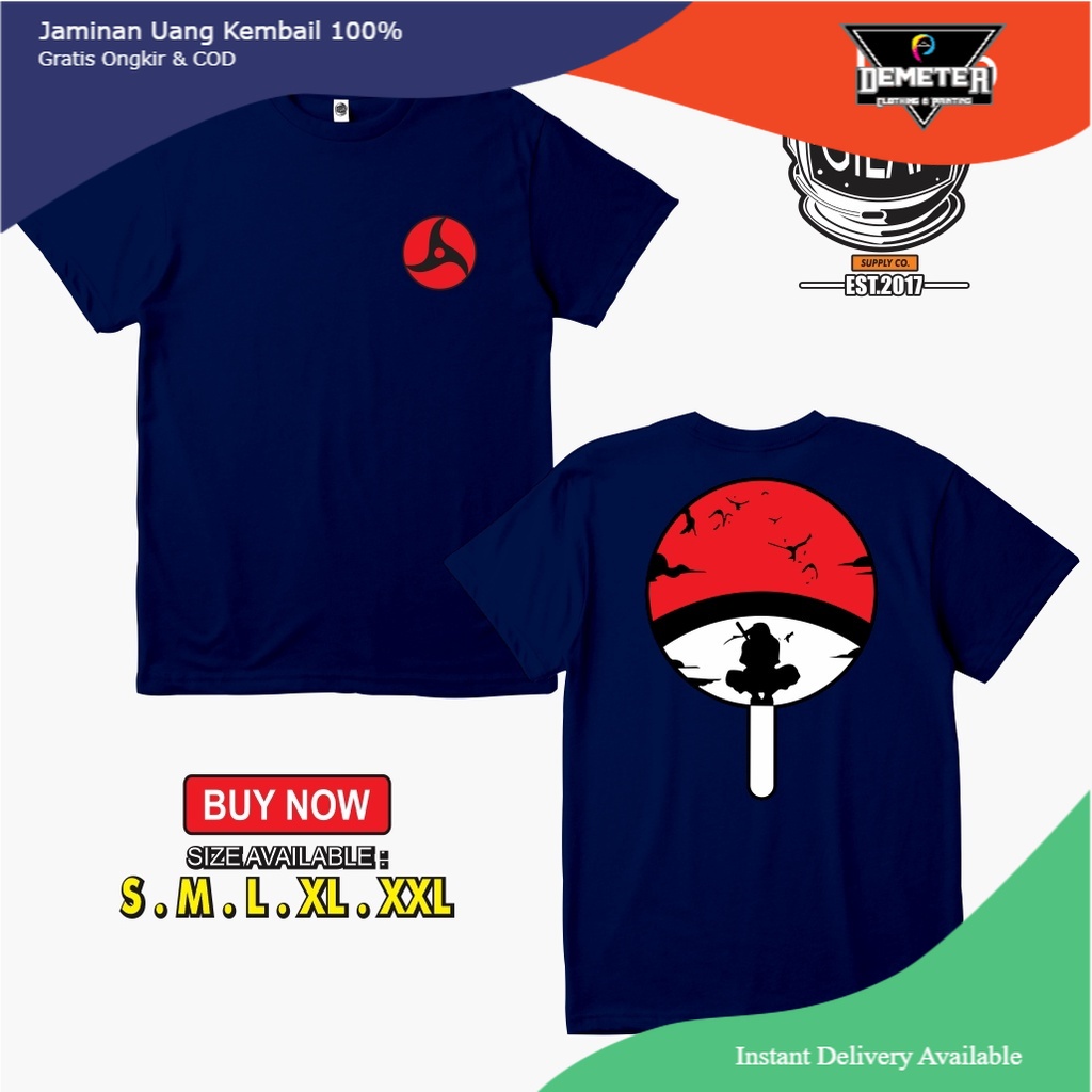 Jual Kaos Baju Itachi Uchiha Anime Naruto Uzumaki Sasuke - Demeter ...