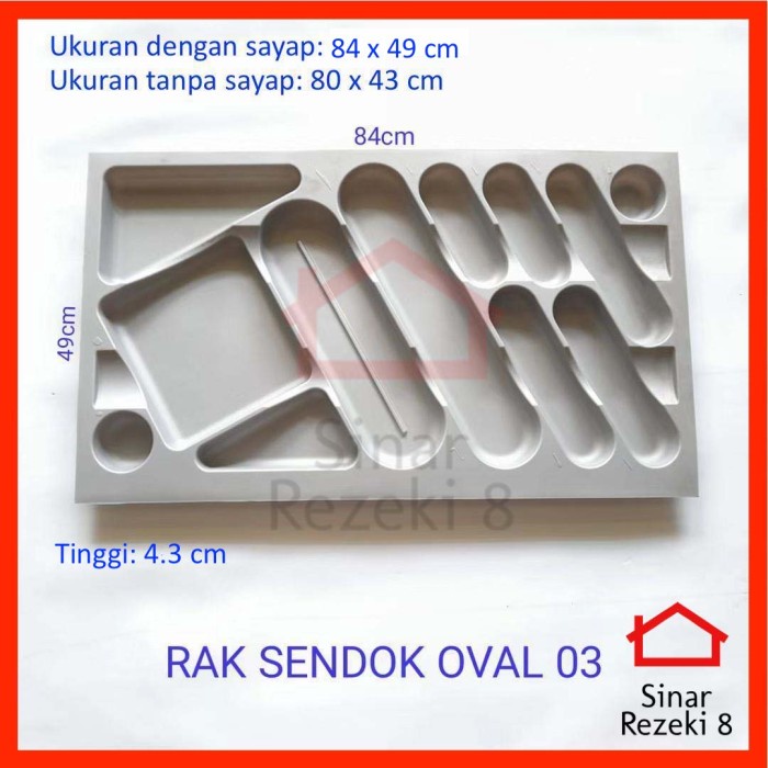 Jual Tempat Sendok OVAL Besar Rak Garpu Sekat Laci Dapur Alat Makan ...