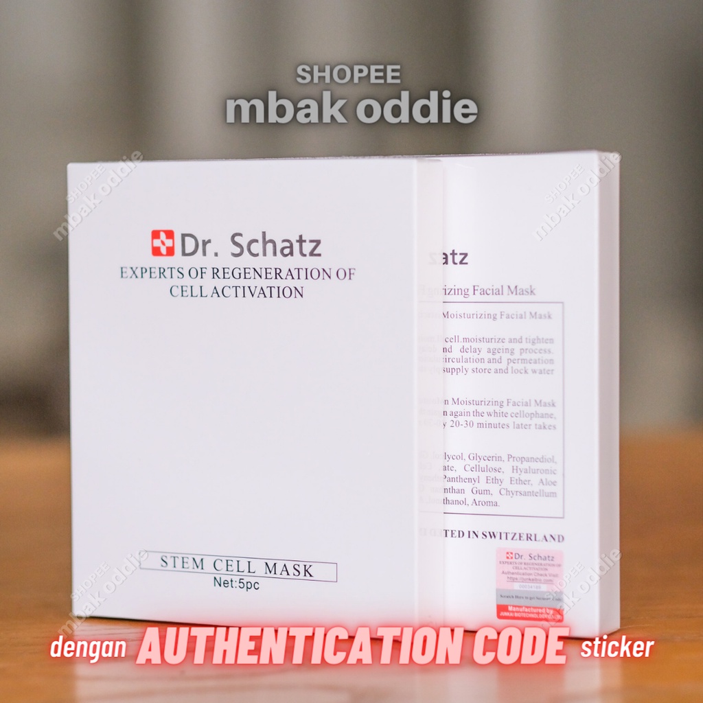 Jual Dr. Schatz Stem Cell Mask - 1 box isi 5 pc ORIGINAL dengan stiker Authentication Code ...