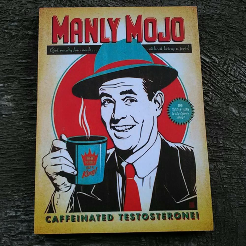 Jual Hiasan Dinding Poster Unik Simple Retro Vintage Kafe Manly Mojo ...