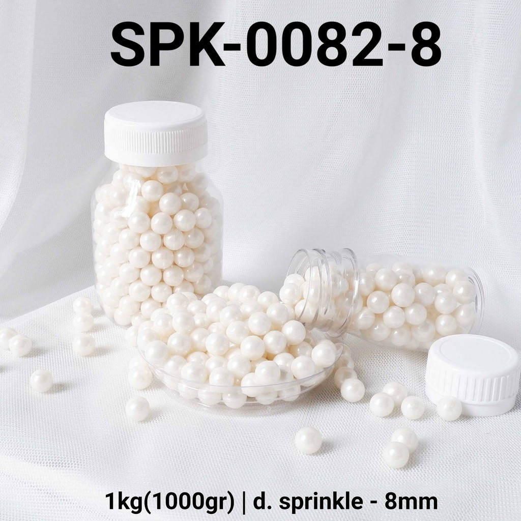 Jual SPK-0082-8 Sprinkles sprinkle sprinkel 1kg 1 kg mutiara putih ...