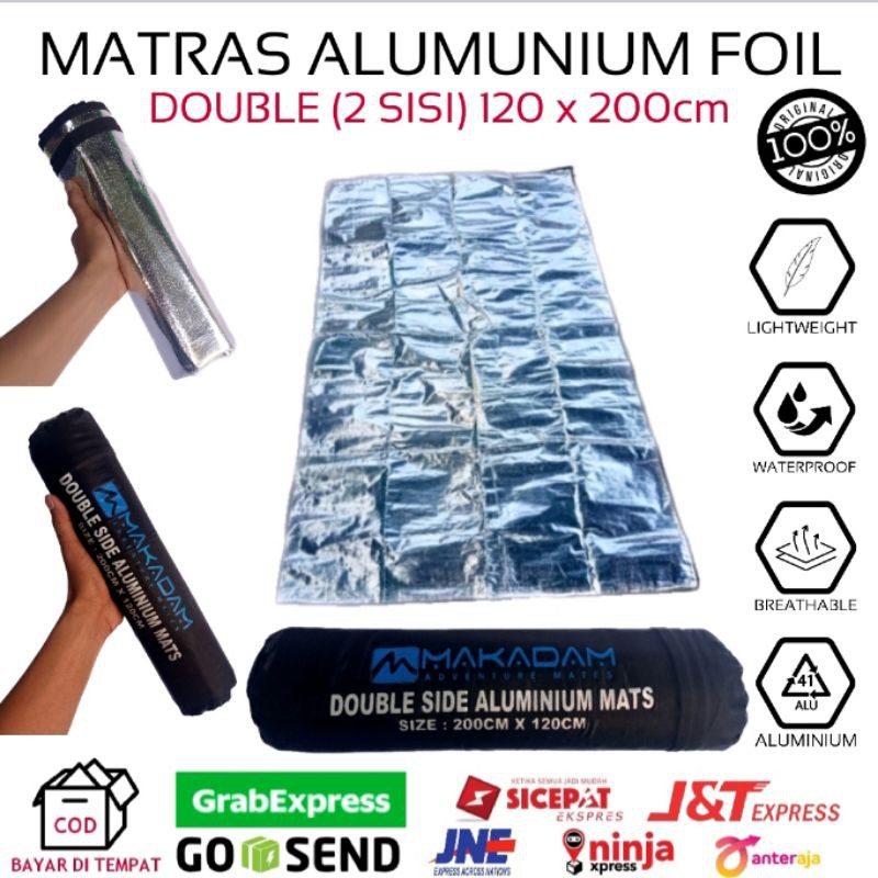 Jual matras double foil mattres aluminium foil 2 sisi makadam | Shopee ...