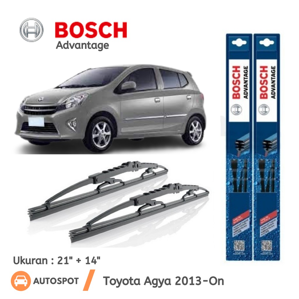 Jual Wiper Depan Mobil Toyota Agya 2013 - On Sepasang Bosch Advantage ( 21" + 14" ) Original ...