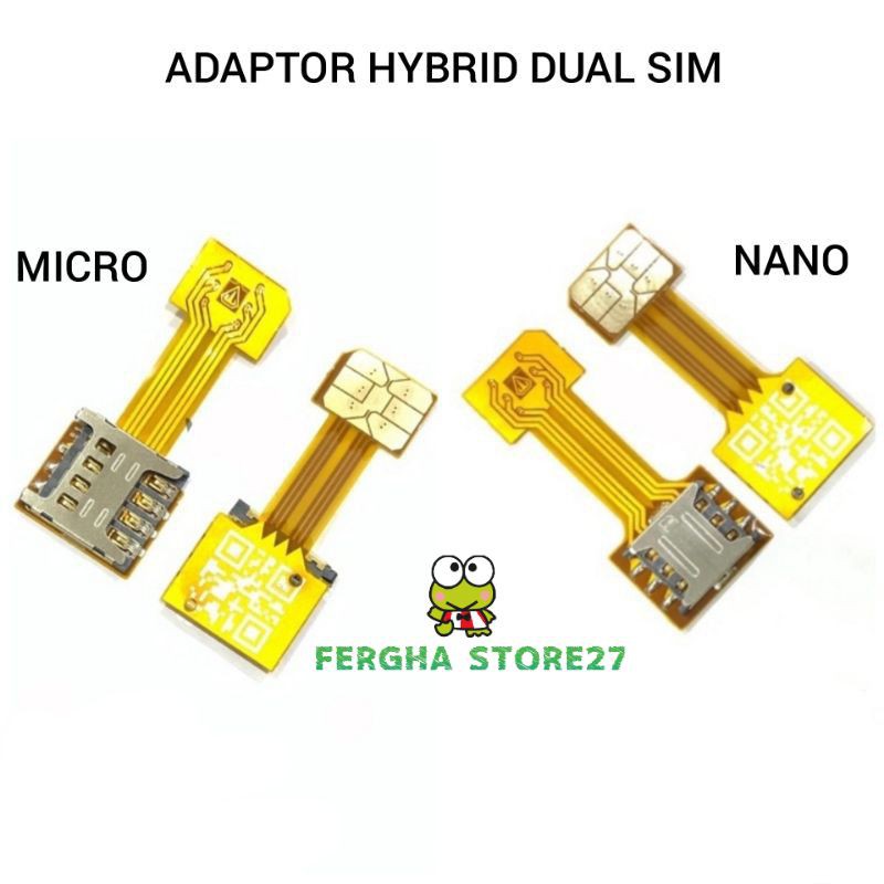 Jual ADAPTOR HYBRID DUAL SIM NANO MICRO SIMCARD CONVENTER EXTENDER SIM ...