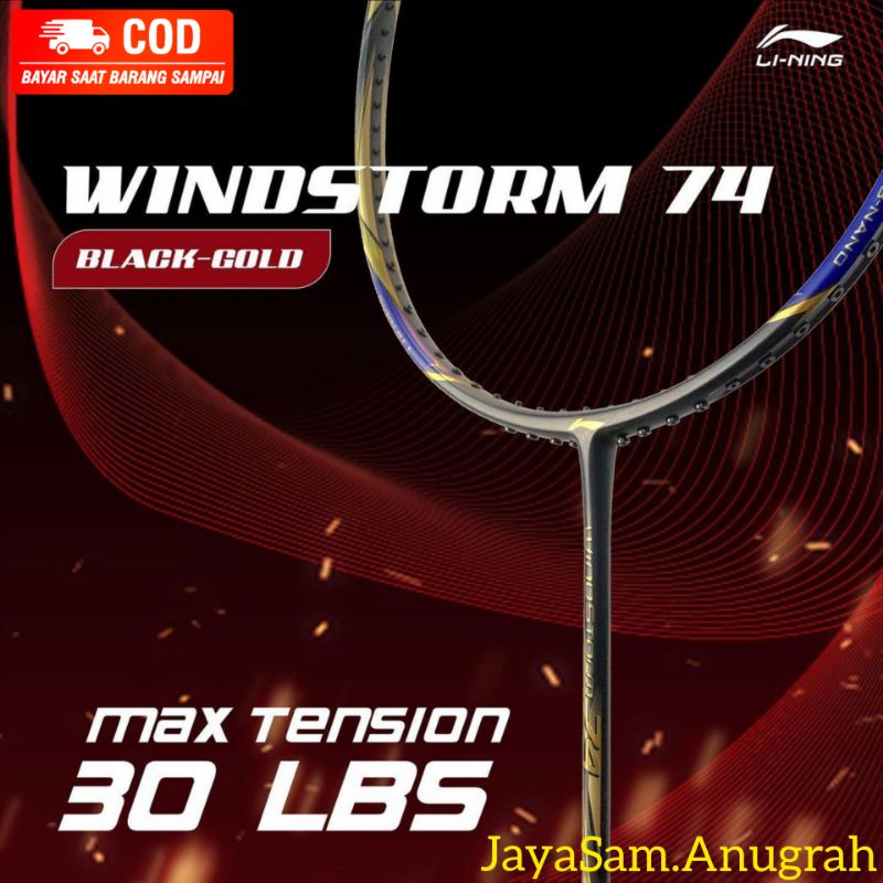 Jual RAKET LINING WINDSTORM 74 SIAP PAKAI 30LBS | Shopee Indonesia