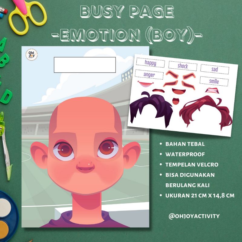 Jual BUSY PAGE busy book emotion emosi anatomy tubuh anak velcro ...