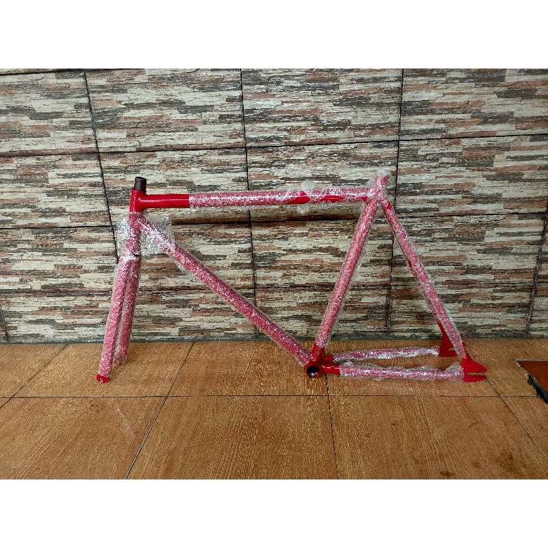 Jual frame set fixie lokal classic merah | Shopee Indonesia