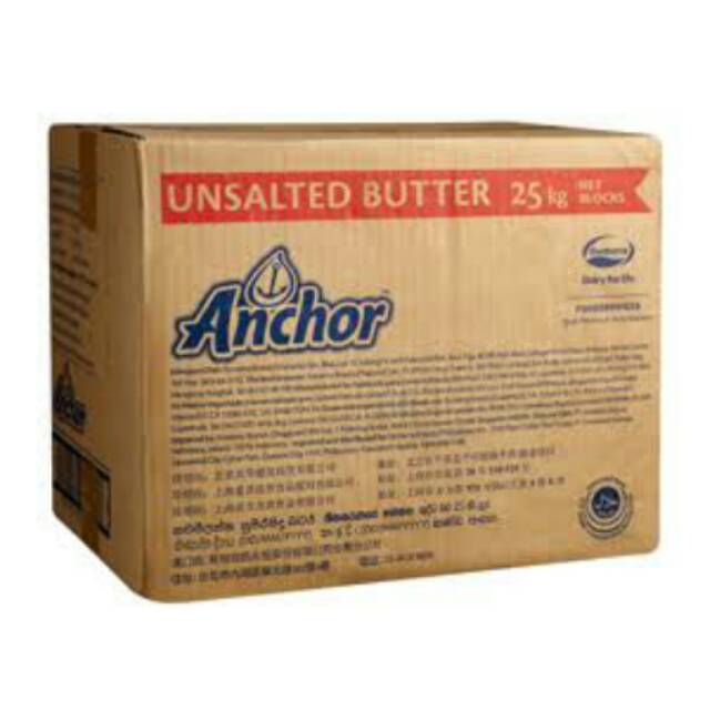 Jual Anchor Butter Unsalted mentega Tawar 1kg Fonterra | Shopee Indonesia