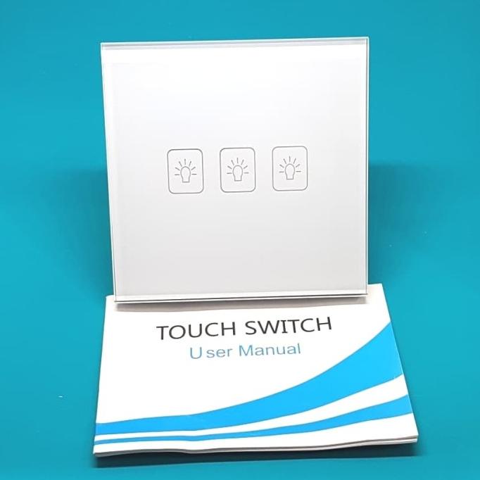 Jual 3White Glass 3Ch Touch Screen Wallmount Switch. Saklar Sentuh ...