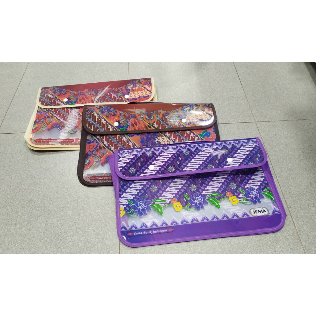 Jual Carry Map File Plastik Kancing Bag Folio / F4 JENIA Batik - Map File Tenteng | Shopee Indonesia