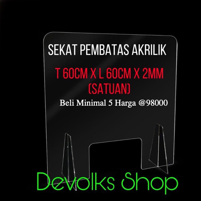 Jual PARTISI / SEKAT / PEMBATAS MEJA AKRILIK TABLE DIVIDER KASIR ...