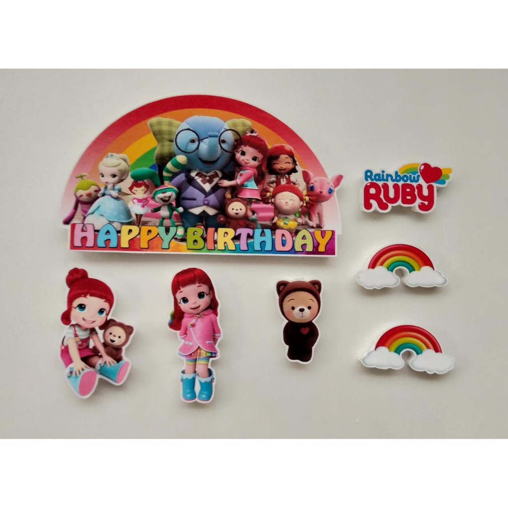 Jual Topper Rainbow Ruby utk hiasan cake atau dinding | Shopee Indonesia