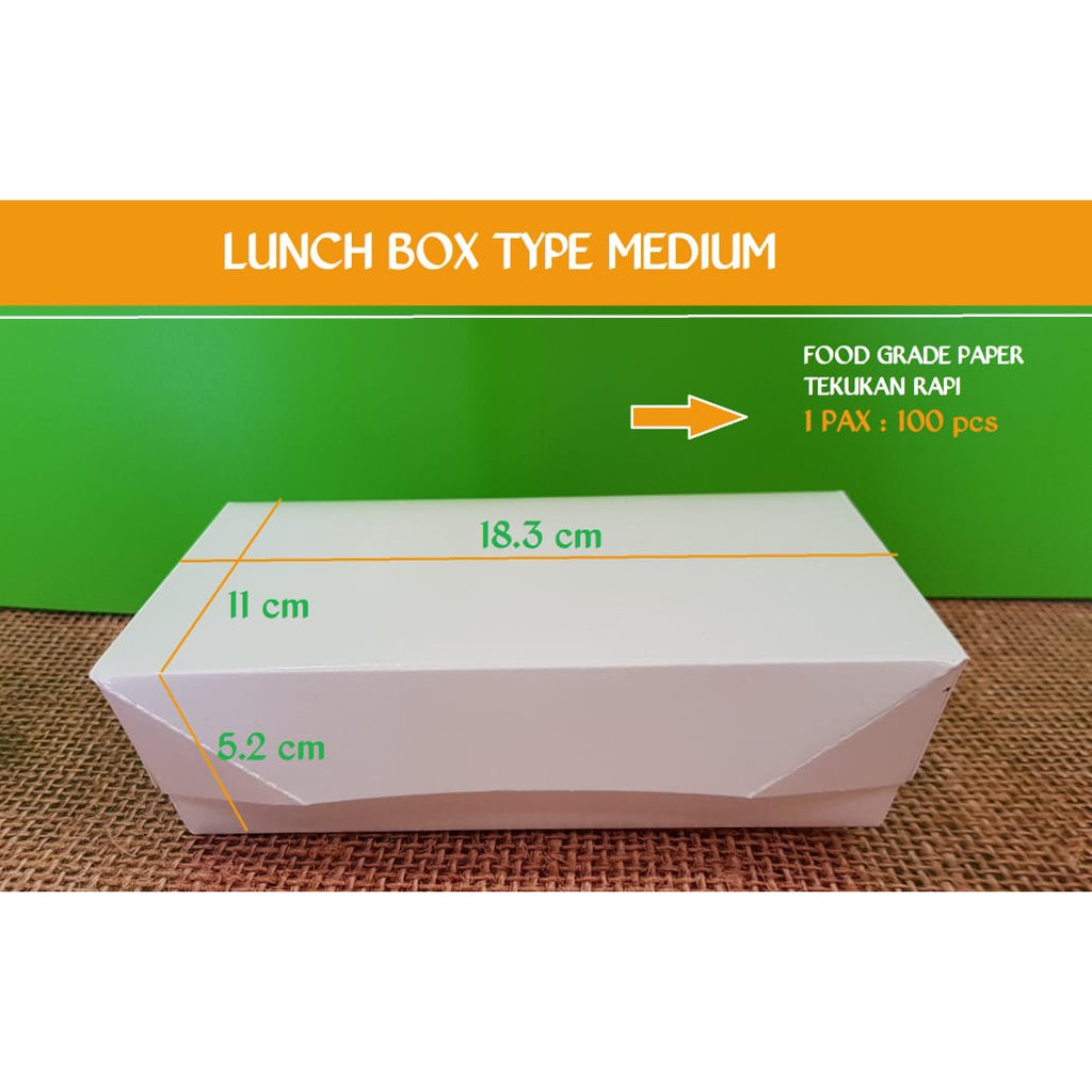 Jual Paper lunchbox Medium 50 pcs food tray kotak makanan kertas ...