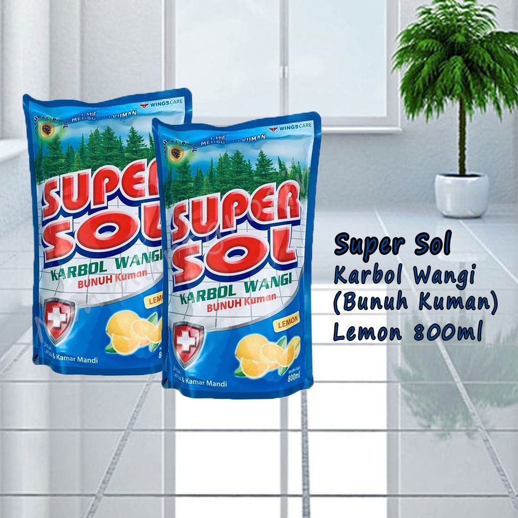 Jual SUPER SOL KARBOL WANGI BUNUH KUMAN LEMON 800ml | Shopee Indonesia