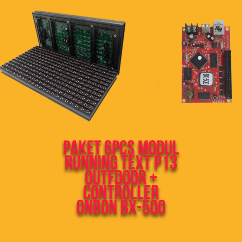 Jual PAKET MODUL LED RUNNING TEXT P13 OUTDOOR + CONTROLLER ONBON BX-5Q0 | Shopee Indonesia