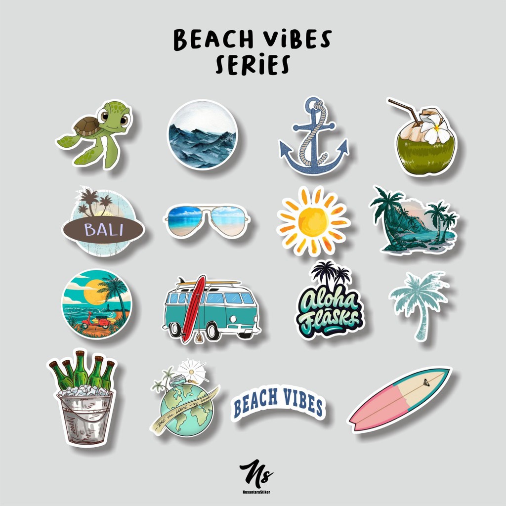 Jual STIKER AESTHETIC BEACH VIBES PACKAGE STICKER WATERPROOFT SKIN ...