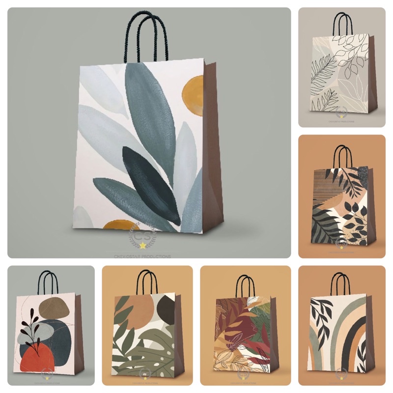 Jual paper bag abstrak daun/Paper bag kado/paper bag kertas kado/goodie ...