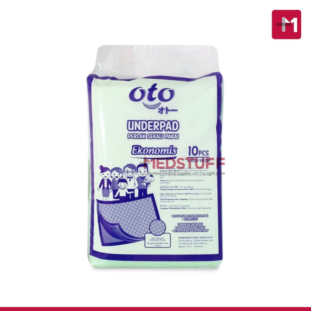 Jual Underpad Oto Perlak Popok Alas 60 x 90cm isi 10lembar | Shopee ...