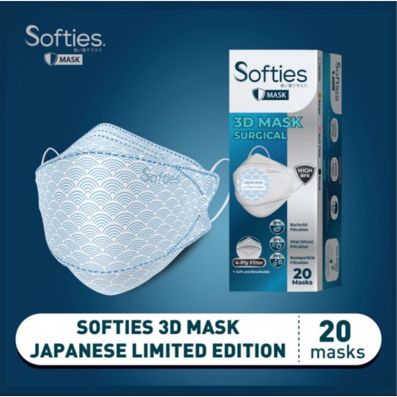 Jual Softies Surgical Mask 3D Isi 5 Masker 4ply | Shopee Indonesia