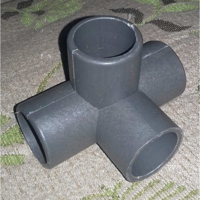 Jual 4 way Sambungan Pipa PVC 1" Abuabu utk Pembuatan Rak Hidroponik ...