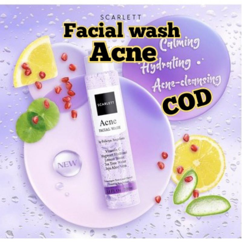 Jual ACNE FACIAL WASH ACNE SCARLETT WHITENING ORIGINAL 100% AMPUH BODY ...