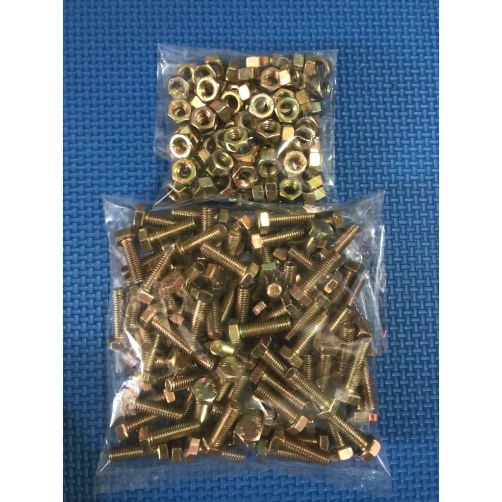 Jual Paket 100 Pcs Baut 10 + Mur (6mm) x 2,5cm | Shopee Indonesia