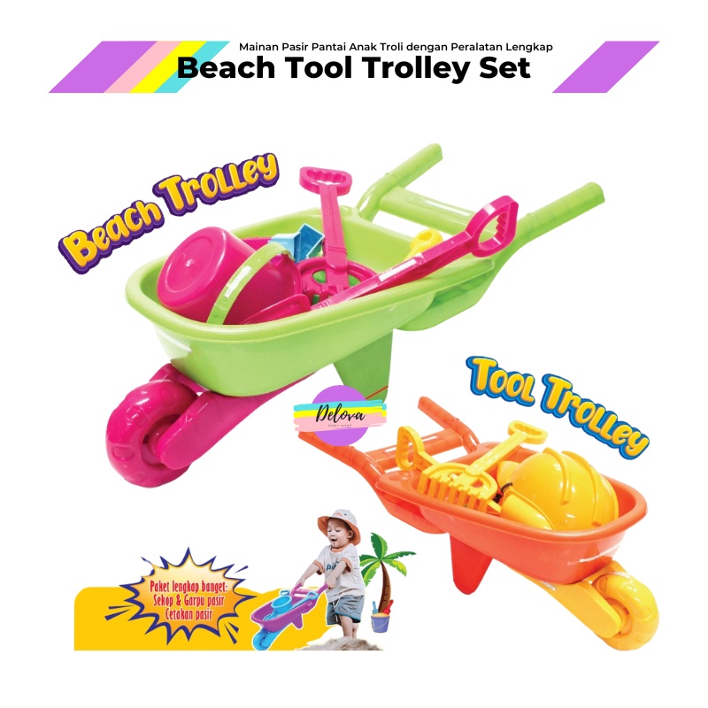 Jual Beach Tool Trolley Sand Mainan Pasir Pantai Anak Troli Peralatan ...