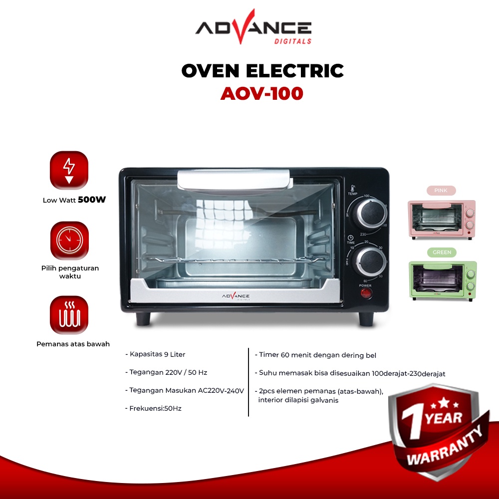 Jual Advance Electric Oven (Oven Listrik ) AOV-100 Kapasitas 9L Garansi ...