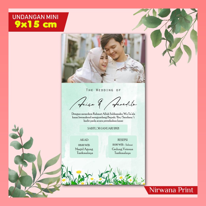 Jual UNDANGAN MINI 9X15 CM BISA PAKAI FOTO | Shopee Indonesia