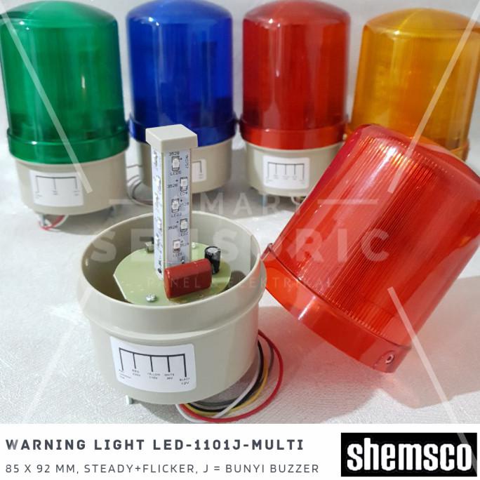 Jual SHEMSCO LED-1101J 12-220V BUZZER WARNING LAMP ROTARY LIGHT 4 ...