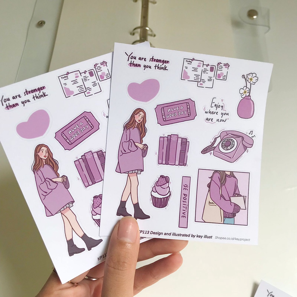 Jual korean girls sticker set/ stiker jurnal/ stiker aesthetic KP113 ...