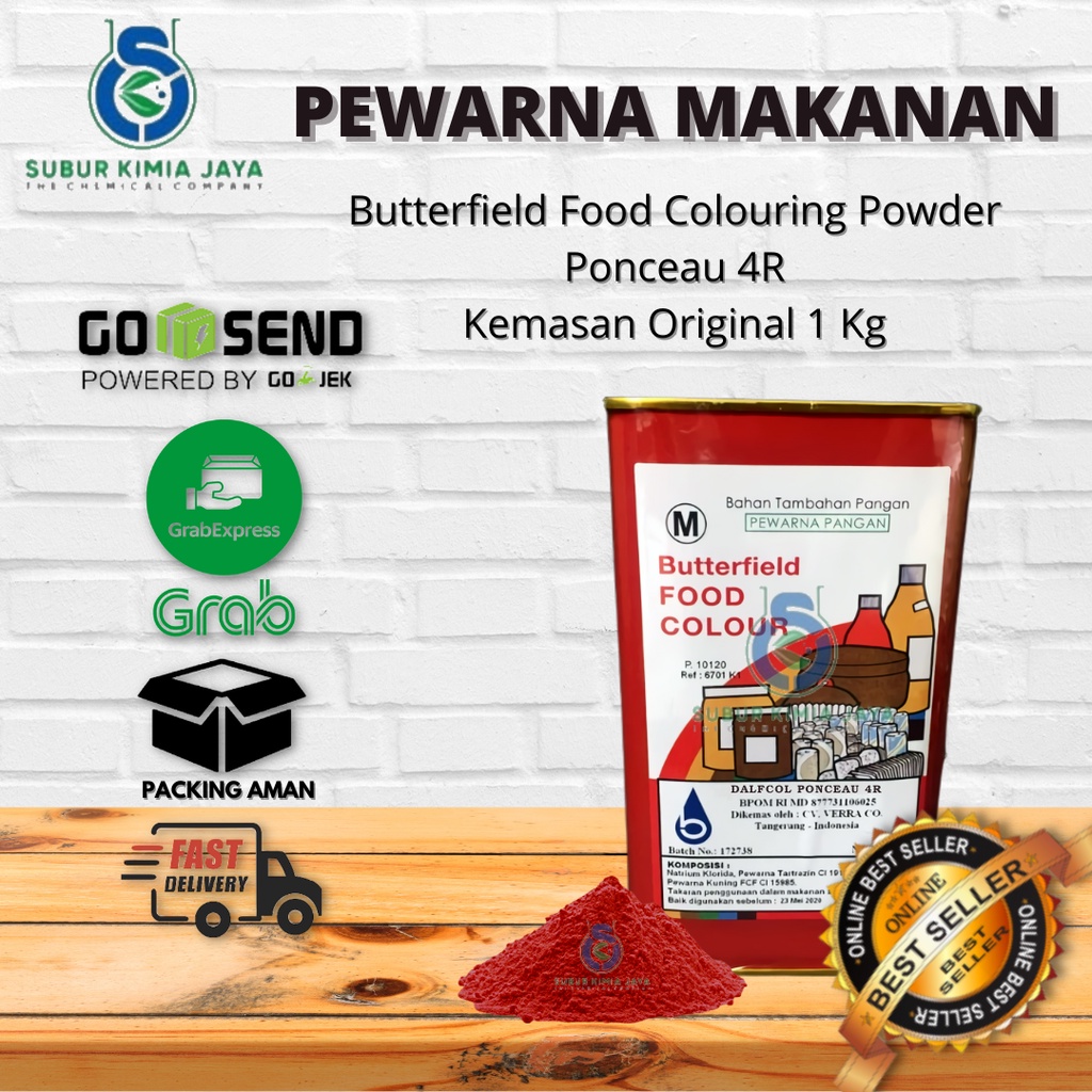 Jual Pewarna Ponceau 4R Butterfield/ Food Coloring 1 KG | Shopee Indonesia